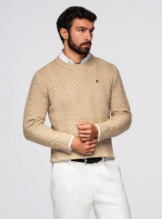 Ombre Rundhalspullover Strickpullover mit Zickzackmuster