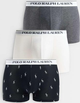 Polo Ralph Lauren lot de 3 boxers avec ceinture logo en blanc, gris et noir