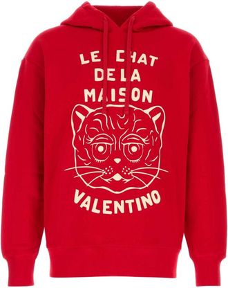 Valentino Garavani Homme, Sweatshirts et sweats &agrave; capuche, Rouge, Taille: M Cotton SweaT-shirt