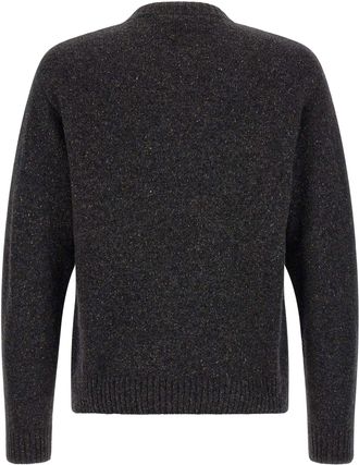 Moschino Mirrored Logo Embroidered Sweater - Gray