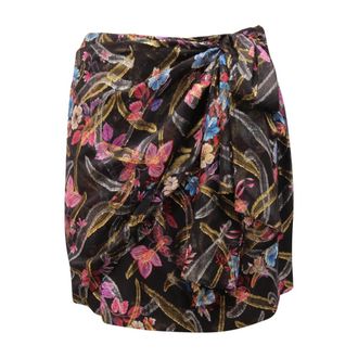 Pinko Blumiger Seidenrock mit Rei&szlig;verschluss - - Skirts - Damen - Mehrfarbig - M