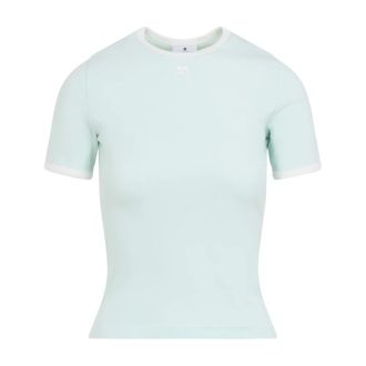 Courr&egrave;ges Signature T-shirt - - Tops - Damen - Gr&uuml;n - M
