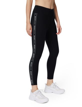 DKNY Damen HW 7/8 Leggings Logo Taping, Schwarz/Schwarz, M