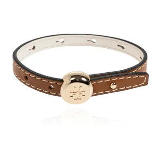 Tory Burch Femme, Accessoires, Brun, Taille: ONE Size Bracelet Icon en Cuir