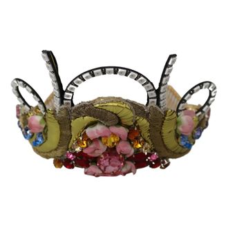 Dolce & Gabbana Femme, Accessoires, Jaune, Taille: ONE Size Diadème Tiare en Cristal