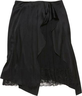 Acne Studios Jupe Satin Volants - Femme - Jupes - Noir - Taille: 40 FR