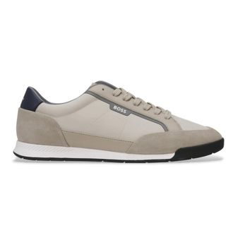 HUGO BOSS Homme, Chaussures, Beige, Taille: 40 EU Baskets D&eacute;contract&eacute;es en Daim et Similicuir
