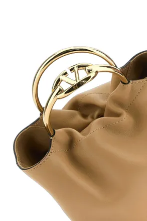 Valentino Garavani Soft Leather Bucket Shoulder Bag - Beige