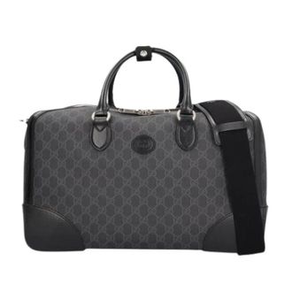 Gucci unisex, Pre-owned, Noir, Taille: ONE Size Sac Boston GG Supreme Pre-owned