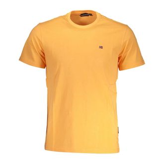 Napapijri Homme, Tops, Orange, Taille: 2XL T-shirt orange &agrave; manches courtes avec logo brod&eacute;