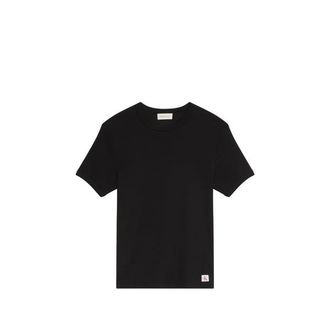 Calvin Klein T-shirt uni &agrave; col rond en coton m&eacute;lang&eacute;