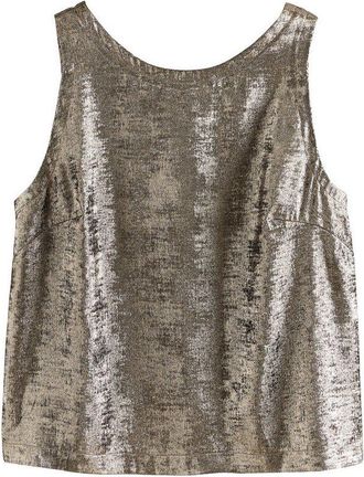 Next Blusentop &Auml;rmelloses Metallic-Top (1-tlg)