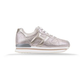 Hogan Gl&auml;nzende Leder-Sneaker mit Schn&uuml;rung - - Shoes - Damen - Rosa - 35 EU