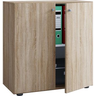 ebuy24 Ebuy24 - Lona Universalschrank B&uuml;ro Kommode niedrig 2 T&uuml;ren Sonoma-Eiche dekor