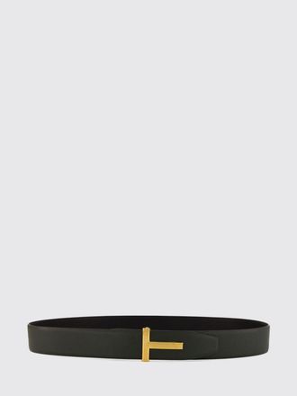 Tom Ford Ceinture en cuir de veau grain&eacute; avec boucle monogramme T