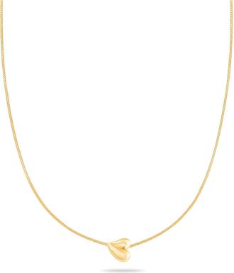 Tamaris Necklace - Kette mit organischem Herz aus Edelstahl - IP Gold - Schlangenkette verstellbar bis 45 cm - wasserfest & hautfreundlich