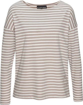 Elbsand Langarmshirt Tooske mit Ringelmuster, dezenter Logodruck, casual