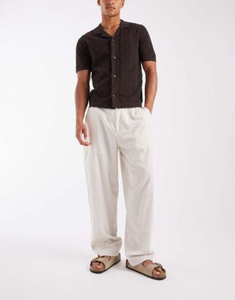 Jack & Jones Pantalon &eacute;l&eacute;gant en lin m&eacute;lang&eacute; - Beige-Neutral