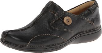 Clarks Unstructured Un.Loop Damen Schlupfschuh, Schwarz (schwarzes Leder), 37.5 EU