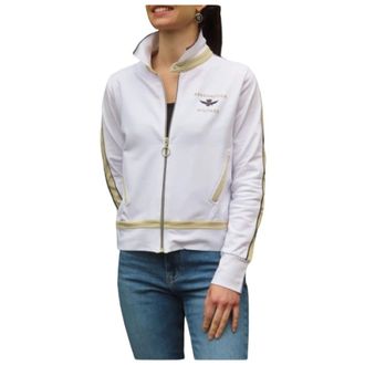 Aeronautica Kontrastierende gestreifte Rei&szlig;verschlussweste - - Sweatshirts & Hoodies - Damen - Wei&szlig; - M