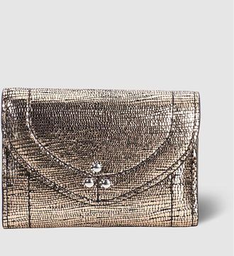 Jerome Dreyfuss Porte-Monnaie Helmut PM Cuir Lamé Champagne