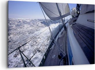 Arttor Wandbilder Dekoration Wohnzimmer Boot Ozean Reise Yacht Bilder auf Leinwand 120x80cm Leinwandbild Schlafzimmer Küche Deko Wand Kunstdruck Art Groß XXL