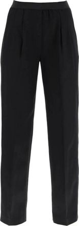 Loulou Studio Femme, Pantalons, Noir, Taille: 36 FR Pantalon Droit Pliss&eacute;
