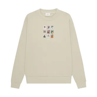 Les Deux Homme, Sweatshirts et sweats &agrave; capuche, Beige, Taille: XS SweaT-shirt Stamp