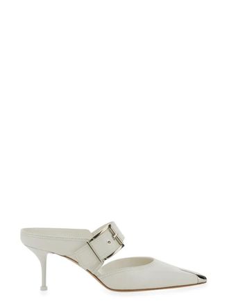 Alexander McQueen Alexander McQueen Sandalen - White Leather Punk Sandal - Gr. 35 (EU) - in Grau - für Damen