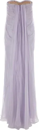 Alexander McQueen Strapless Silk Chiffon Draped Dress - Purple