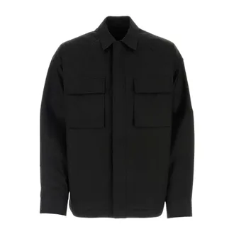 Juun.J Veste-chemise classique &agrave; col et fermeture dissimul&eacute;e - Homme - Chemises - Noir - Taille: L