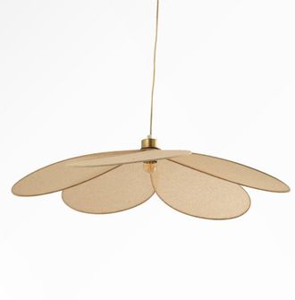 Rendez-Vous D&eacute;co Rendez-vous D&eacute;co - Suspension p&eacute;tale en tissu beige et m&eacute;tal dor&eacute; 75 cm - flora