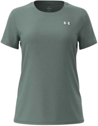 Under Armour T-shirt Tech &agrave; manches courtes pour femme, (323) Serpentine / / Blanc, Taille XS