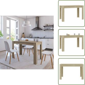 vidaXL The Living Store - Table &agrave; manger Ch&ecirc;ne sonoma 120x60x76 cm Bois ding&eacute;nierie - Table &agrave; Manger - Table Ronde - Table Rectangulaire - Meubles De Salle