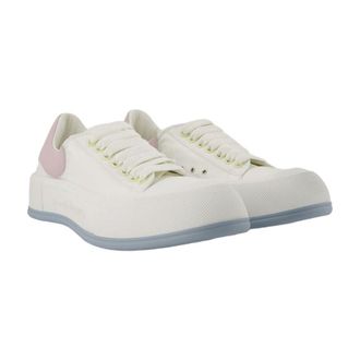 Alexander McQueen Womens Leather Colorblock Sneaker White
