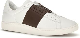 Valentino Garavani Mens White Calf Leather Bos Taurus Low Top Sneakers
