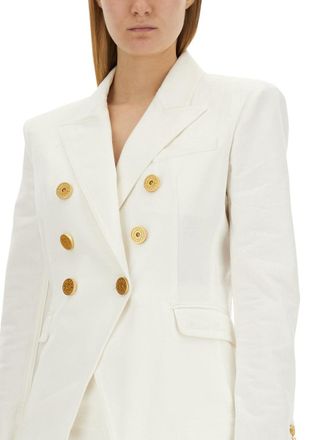 Balmain Six-Button Cotton Jacket - White