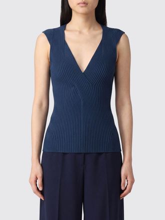 Patrizia Pepe &Auml;rmelloses Stricktop mit V-Ausschnitt und schmaler Passform aus Viskose von