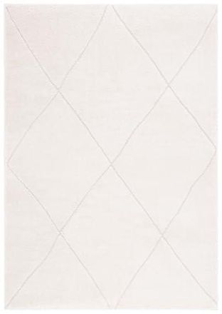 Safavieh Geometrisch Teppich f&uuml;r Wohnzimmer, Esszimmer, Schlafzimmer - Melody Collection, Kurzer Flor, Elfenbein, 122 X 183 cm