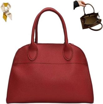 Generic Womens Suede Purse Vintage Top Handle Bag,Large Suede Capacity Tote Bag,Casual Satchel Bags with Adjustable Strap (Red, Large)