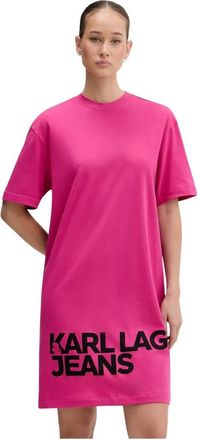Karl Lagerfeld Robe T-shirt Logo - Femme - Robes - Rose - Taille: 36 FR