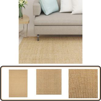 vidaXL Teppich Natur Sisal 100x150 cm - Sisalteppich - Naturfaser - Wohnraumteppich - Wohnzimmerteppich - Schlafzimmerteppich