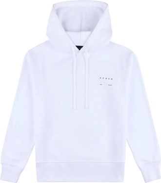 Hogan Femme, Sweatshirts et sweats &agrave; capuche, Blanc, Taille: 40 FR Logo-print Drawstring Sweat &agrave; capuche