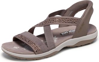Skechers Reggae Slim Summer Sparkle Damenschuhe Schuhe Sandalen Mocha EU 41