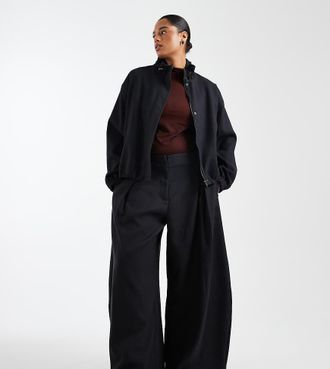 Asos Curve ASOS DESIGN Curve - Elegante Hose in Anthrazit mit superweitem Schnitt-Grau