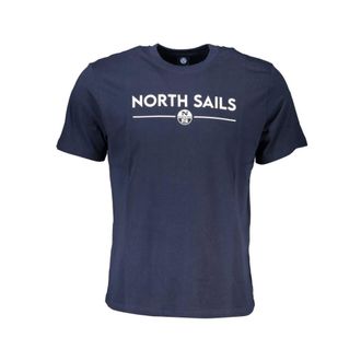 North Sails Blau Baumwolle Druck Logo T-Shirt - - Tops - Herren - Blau - S