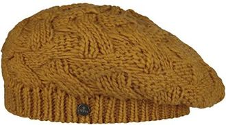 Lierys Béret en Tricot Jesila Femme - Made in Germany Bonnet pour lhiver Laine Automne-Hiver Hiver - Taille Unique Moutarde