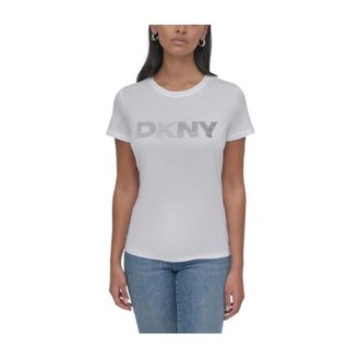 DKNY Gemustertes T-Shirt - - Tops - Damen - Wei&szlig; - S