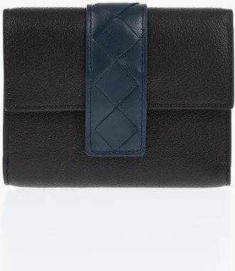 Bottega Veneta Leather Wallet with Braided Detail Gr&ouml;&szlig;e Unica