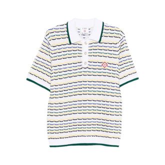 Casablanca Tuck Stitch Short Sleeve Polo - - Tops - Herren - Mehrfarbig - M